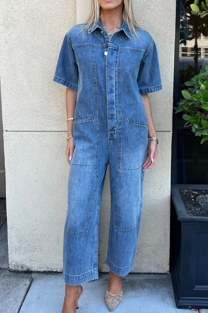 ROWLEN DENIM JUMPSUIT – Violet Muse Boutique